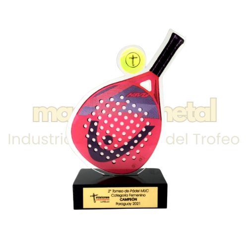 Madera y Metal. Trofeo de Padel en acrílico - M1.5563